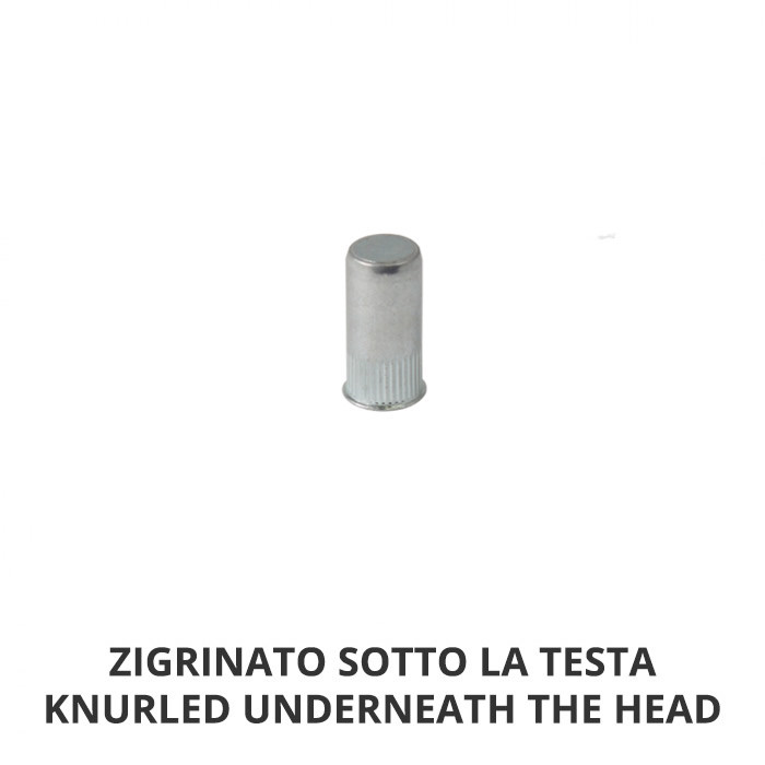 FIXI | Knurled cylindrical steel threaded inserts closed end type - Reduced countersunk h. short ...